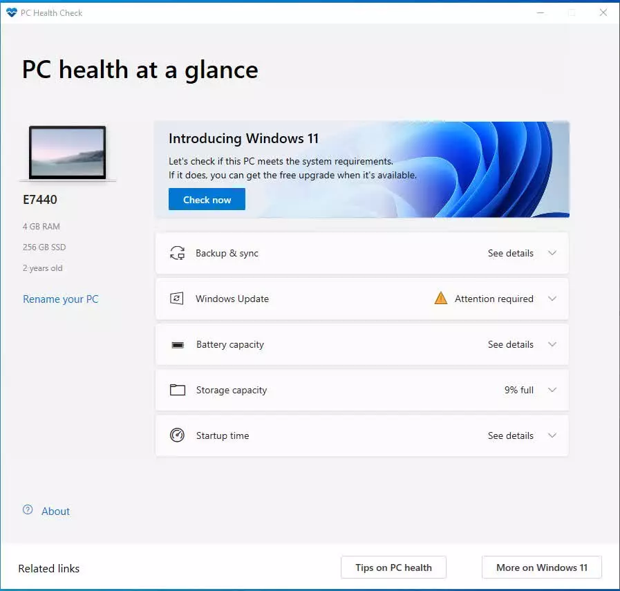 Το PC Health Check εγκαθίσταται πλέον σε όλες τις συσκευές Windows 10 για πιο γενική χρήση 15173_1