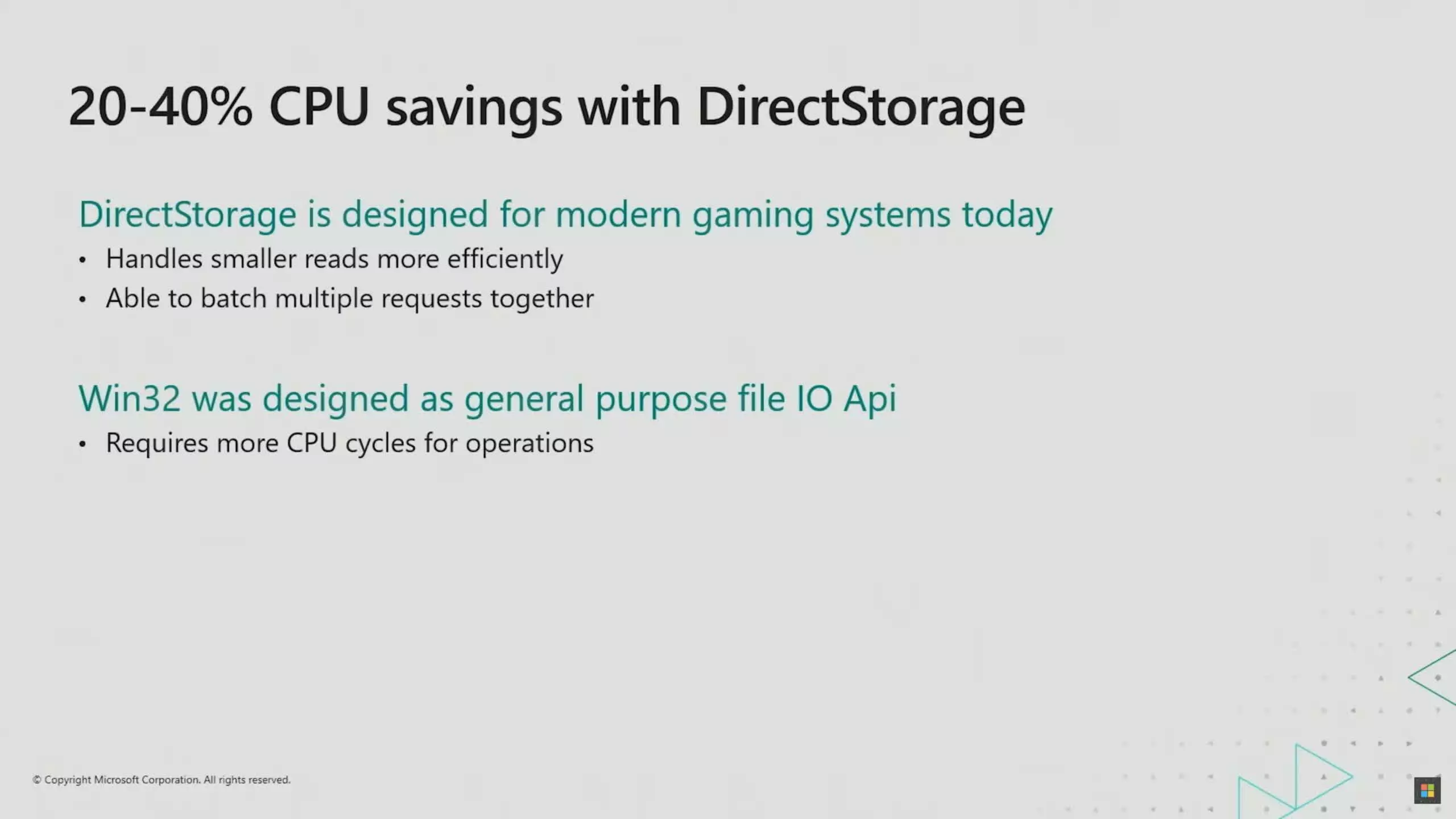 Microsoft zegt dat DirectStorage uw CPU-gebruik met 40% kan verminderen