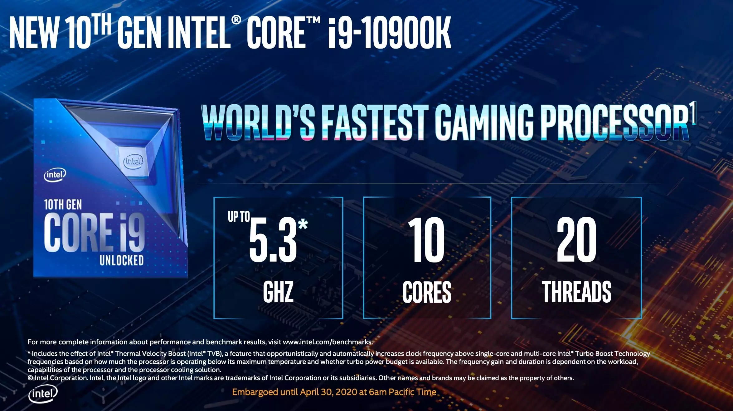 Ang Intel Core i9-10900K ay opisyal, na nagpapalakas ng hanggang 5.3 GHz; Ang Core i7 at Core i5 ay nakikipagkumpitensya laban kay Ryzen 19324_1