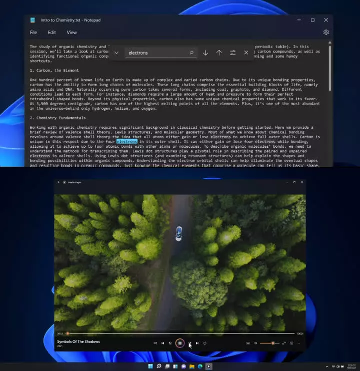 Първата актуализация на функциите на Windows 11 носи поддръжка на приложения за Android, преработени приложения Notepad и Media Player 280_2