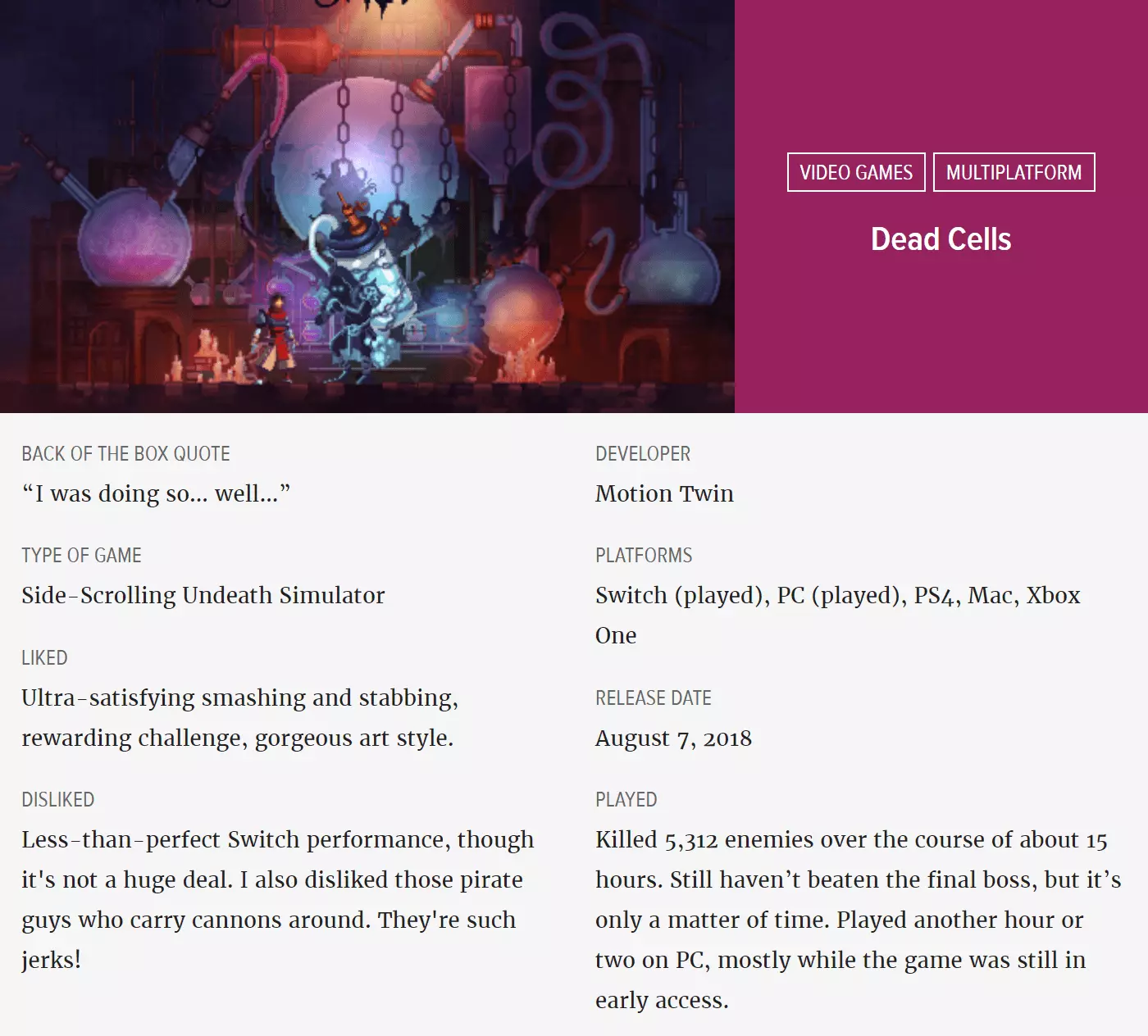 Recenzija Dead Cells: inspirirana Castlevaniom 35329_2