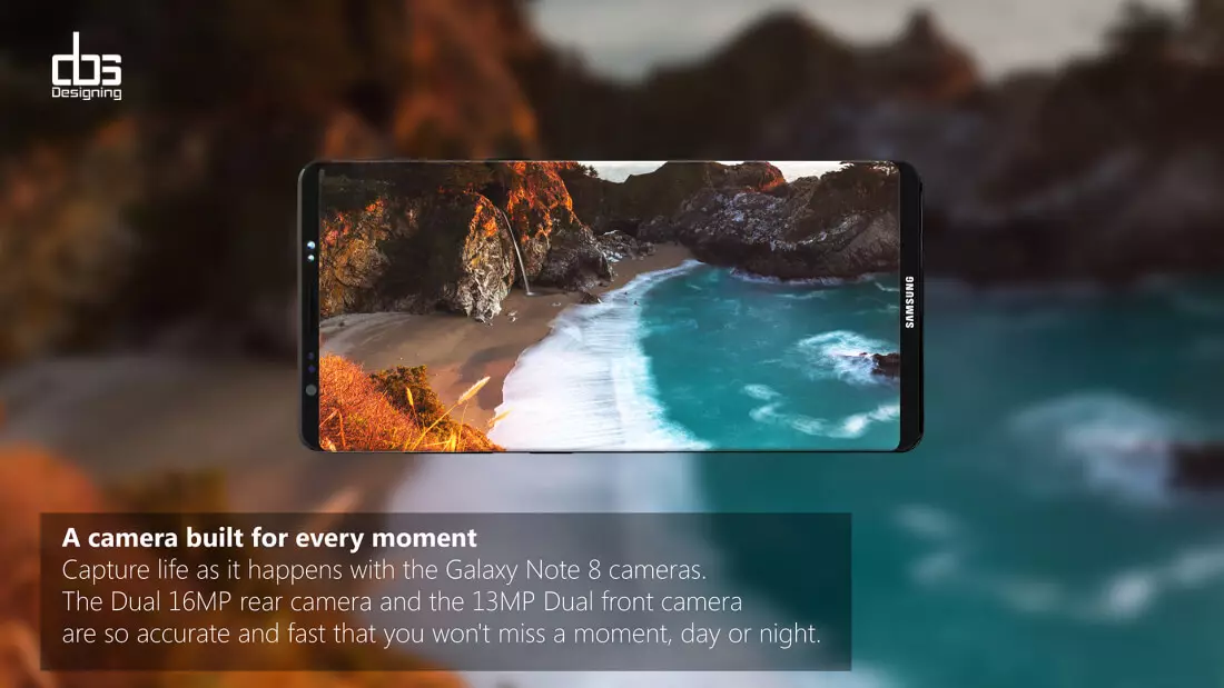 ეს Galaxy Note 8-ის კონცეპტუალური ვიდეო გვიჩვენებს მშვენიერ, თანამედროვე დიზაინს 39299_2