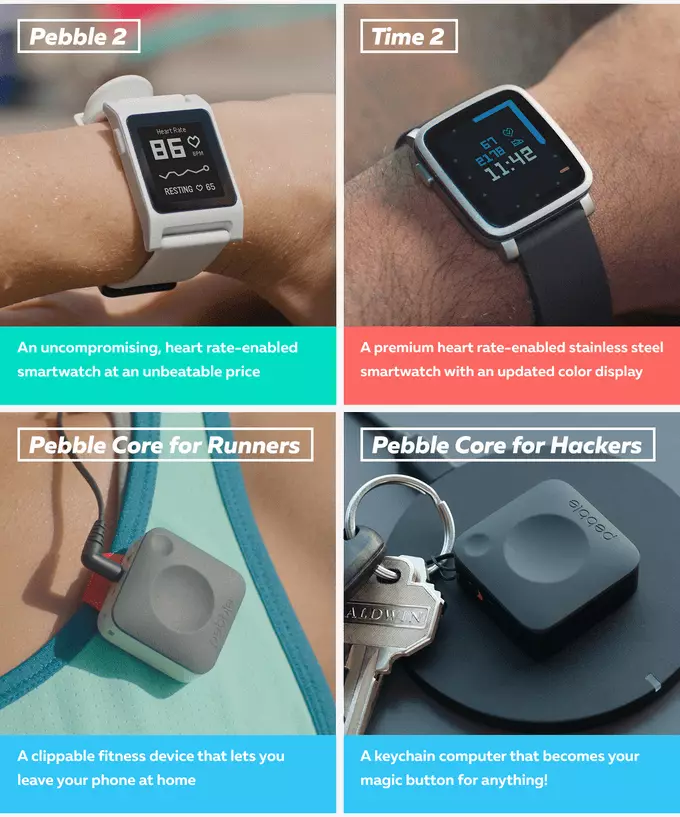 Pebble Kickstarter-ga uchta yangi mahsulot bilan qaytadi va bir necha soat ichida maqsadni uradi 42968_1