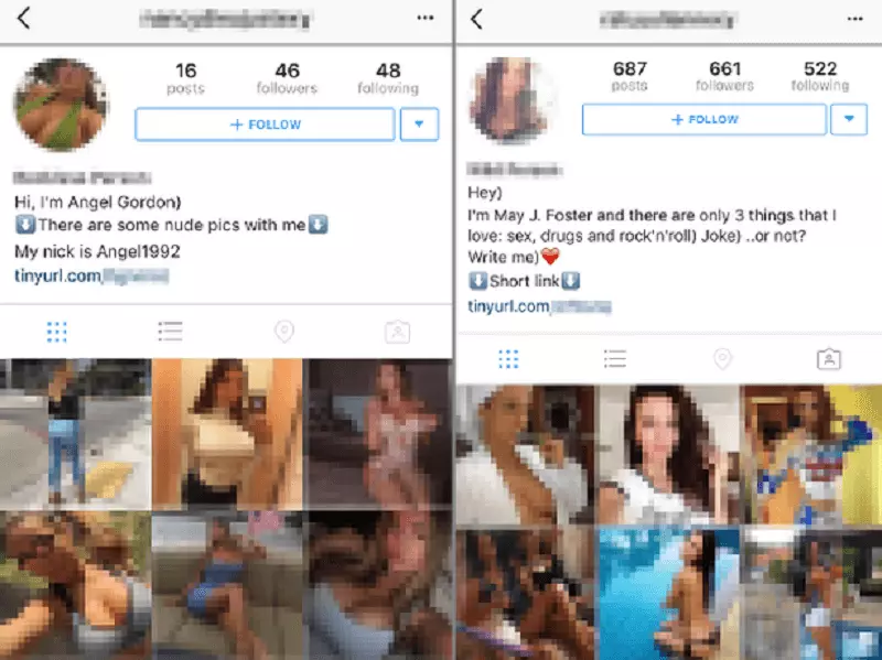 Et stigende antal Instagram-konti bliver hacket, brugt til at fremme voksenlinks 43254_1