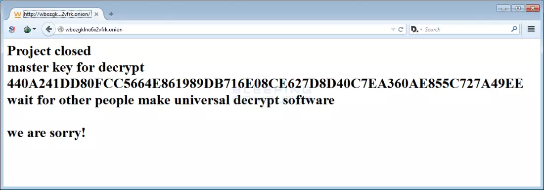 ນັກພັດທະນາ TeslaCrypt ປິດຮ້ານຄ້າ, ປ່ອຍລະຫັດການຖອດລະຫັດຕົ້ນສະບັບ 43549_1