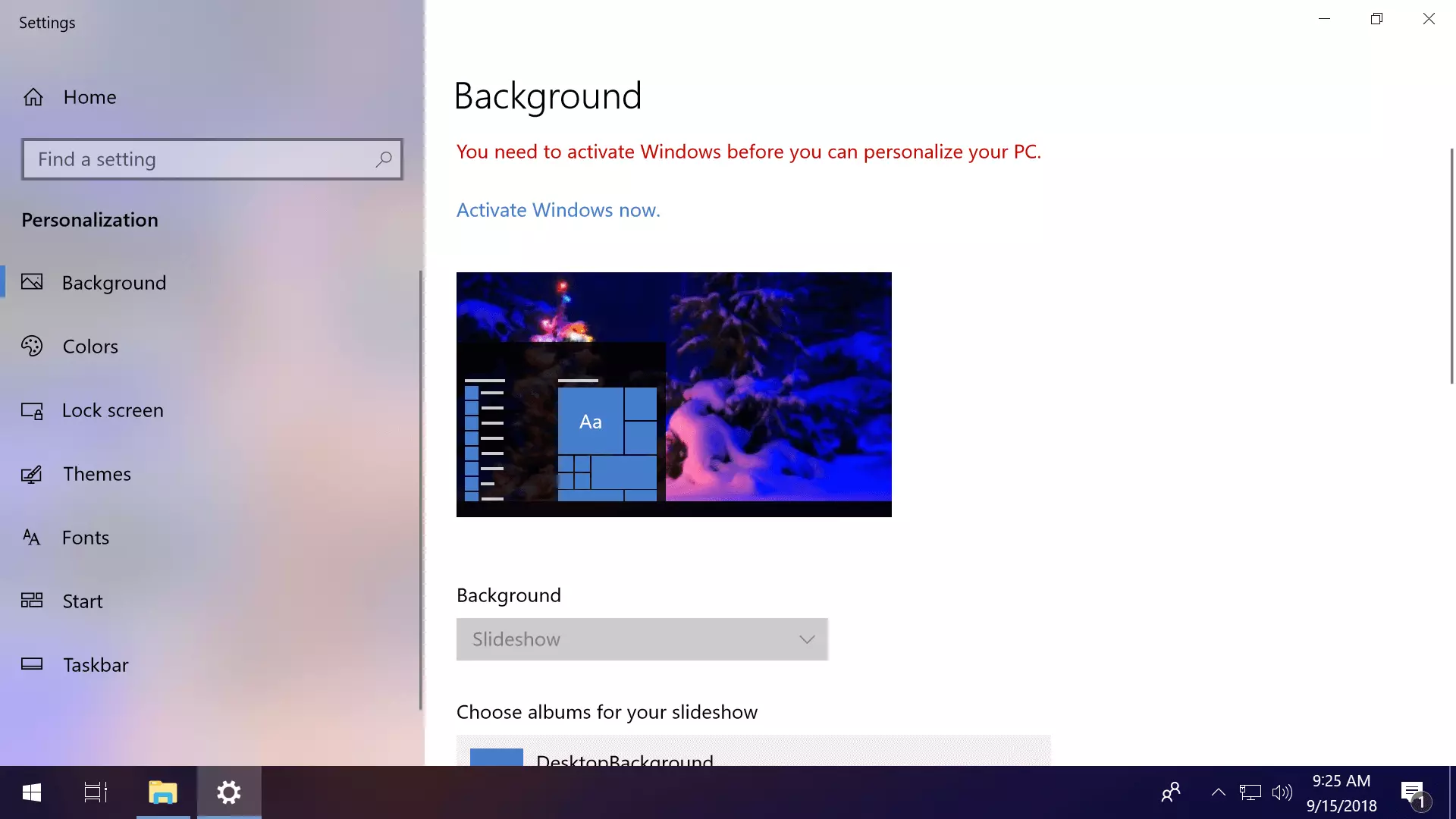 Ki jan yo chanje Wallpaper la ak lòt anviwònman pèsonalizasyon sou Windows 10 ki pa aktive 484_1