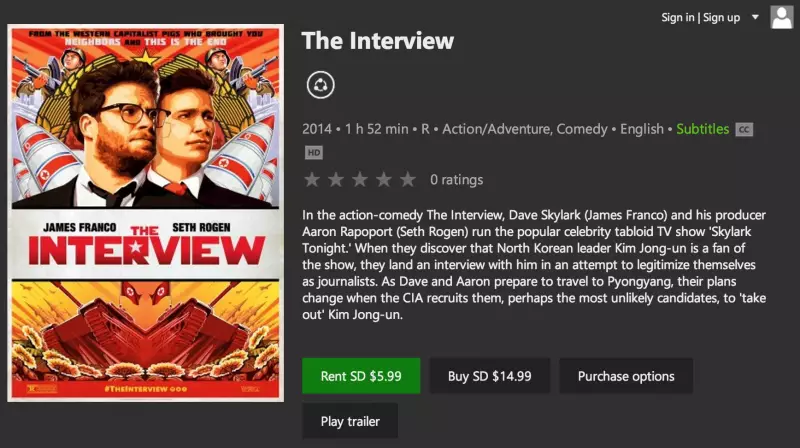 'The Interview' menjadi tayangan filem dalam talian teratas Sony sepanjang masa 49841_1