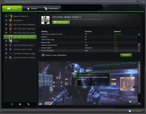 Pengoptimum permainan PC GeForce Experience Nvidia memasuki beta terbuka 55432_2