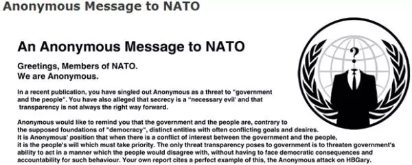 Anónimo a la OTAN: no nos desafíes