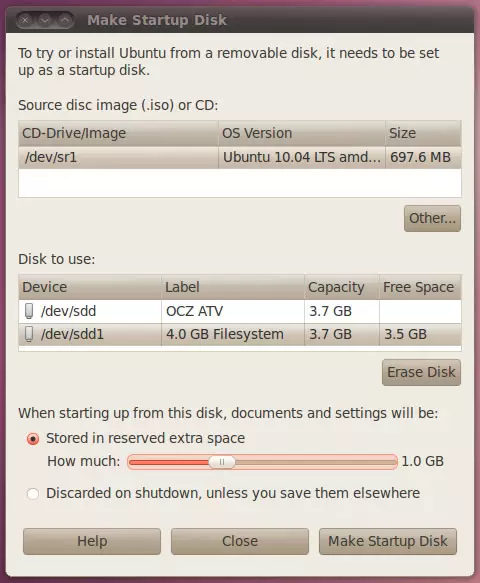 Išbandykite Ubuntu 10.04 naudodami įkrovos USB atmintinę 65179_3